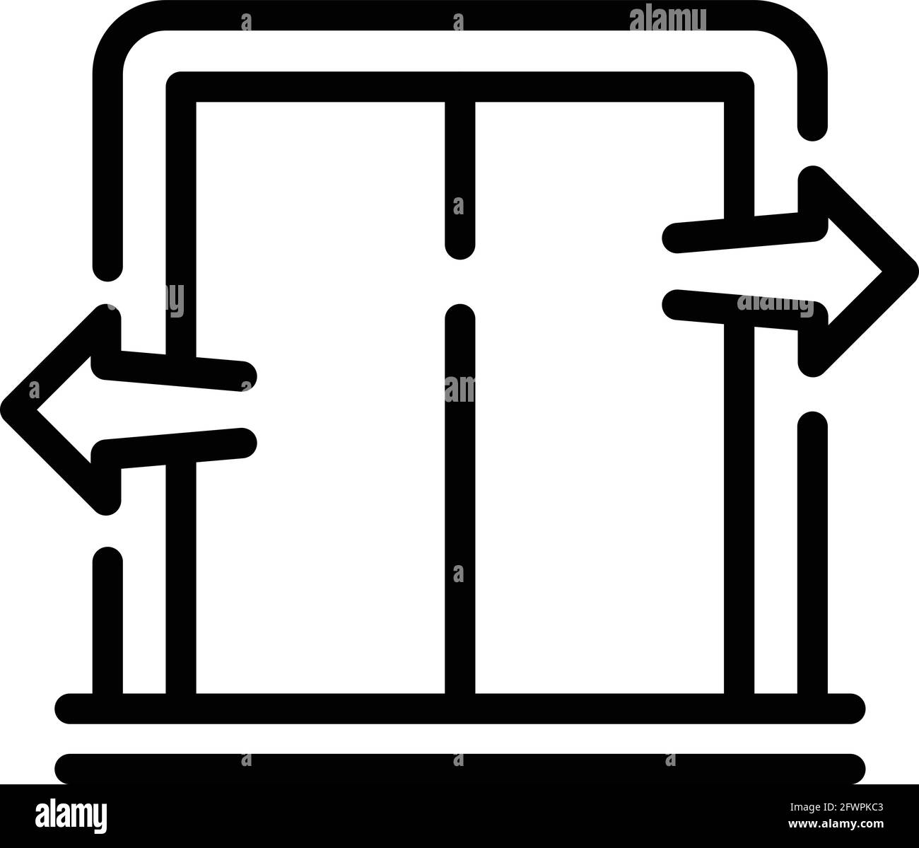 Emergency pull doors icon. Outline Emergency pull doors vector icon for ...