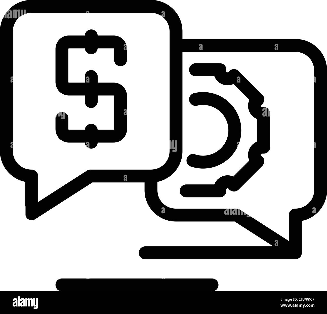 Financial support icon. Outline Financial support vector icon for web ...