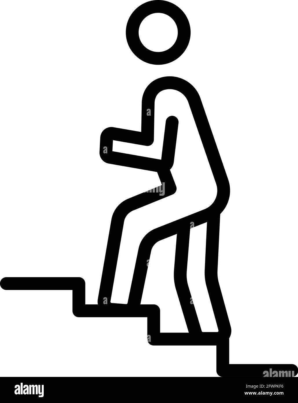 Man up stairs icon. Outline Man up stairs vector icon for web design ...