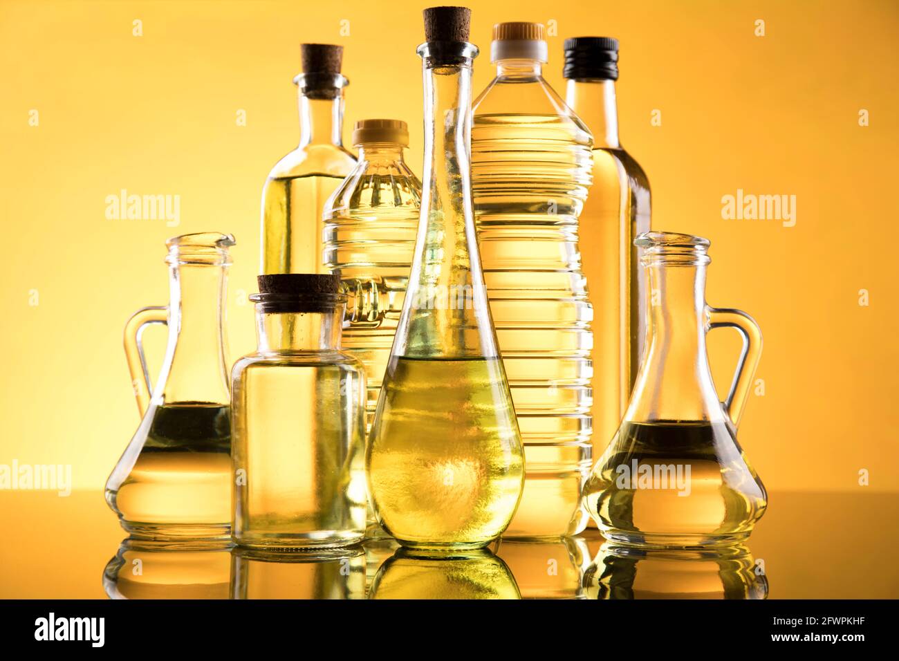 Cooking and food oil products, Extra virgin olive Stock Photo - Alamy