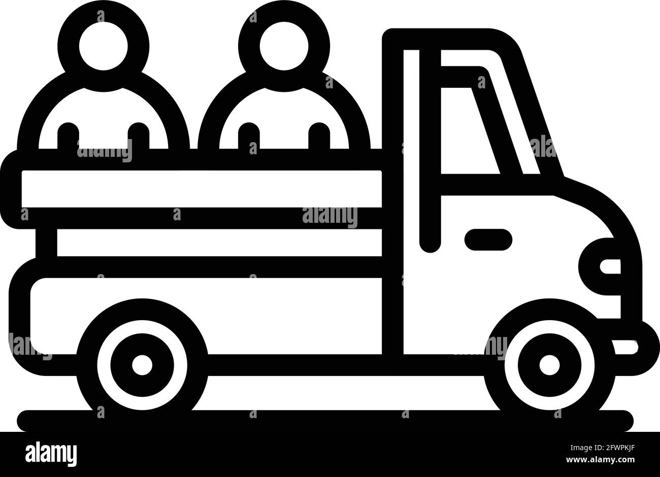 Car people evacuation icon. Outline Car people evacuation vector icon ...