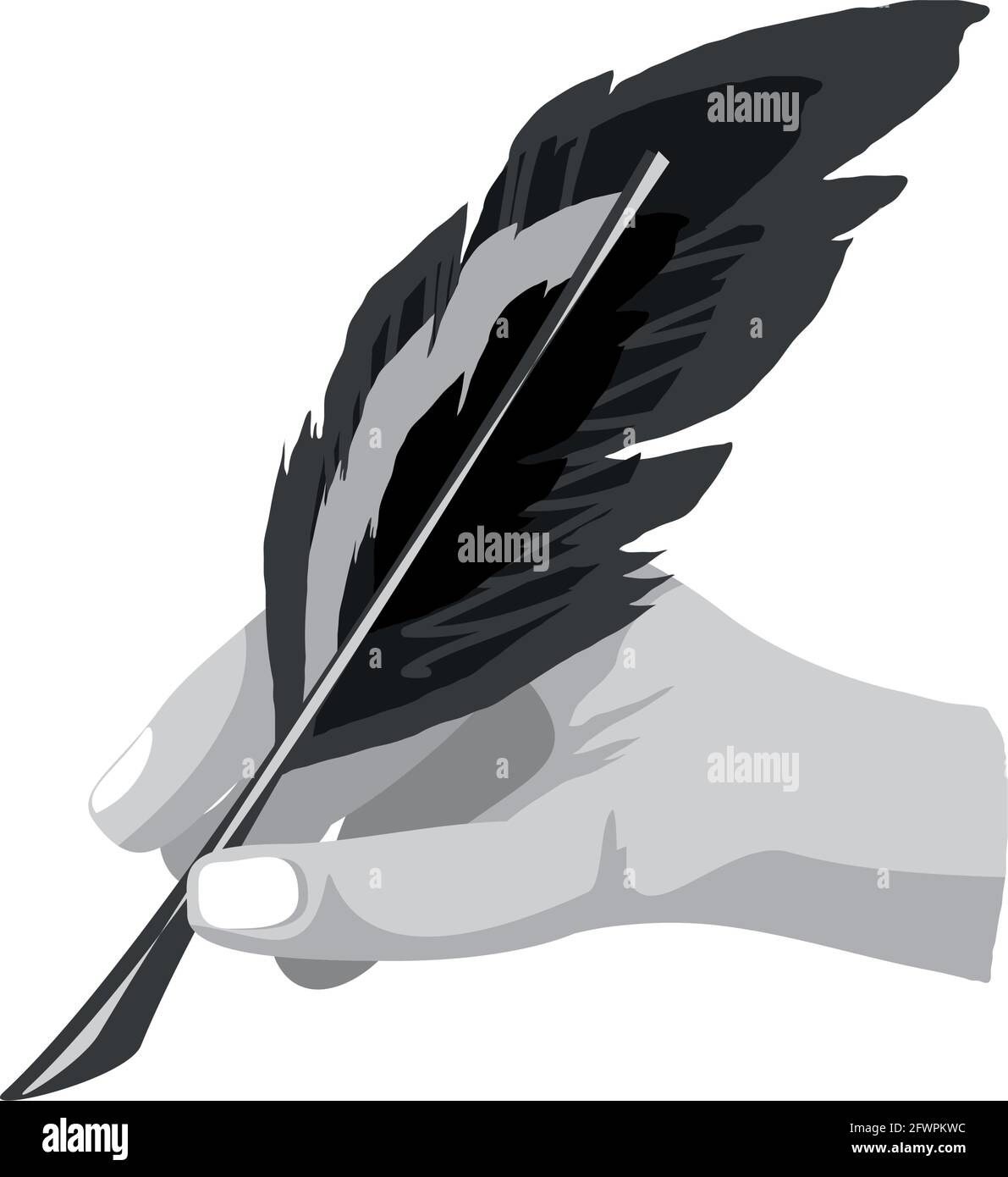hand with feather writing Stock Vector Image & Art - Alamy