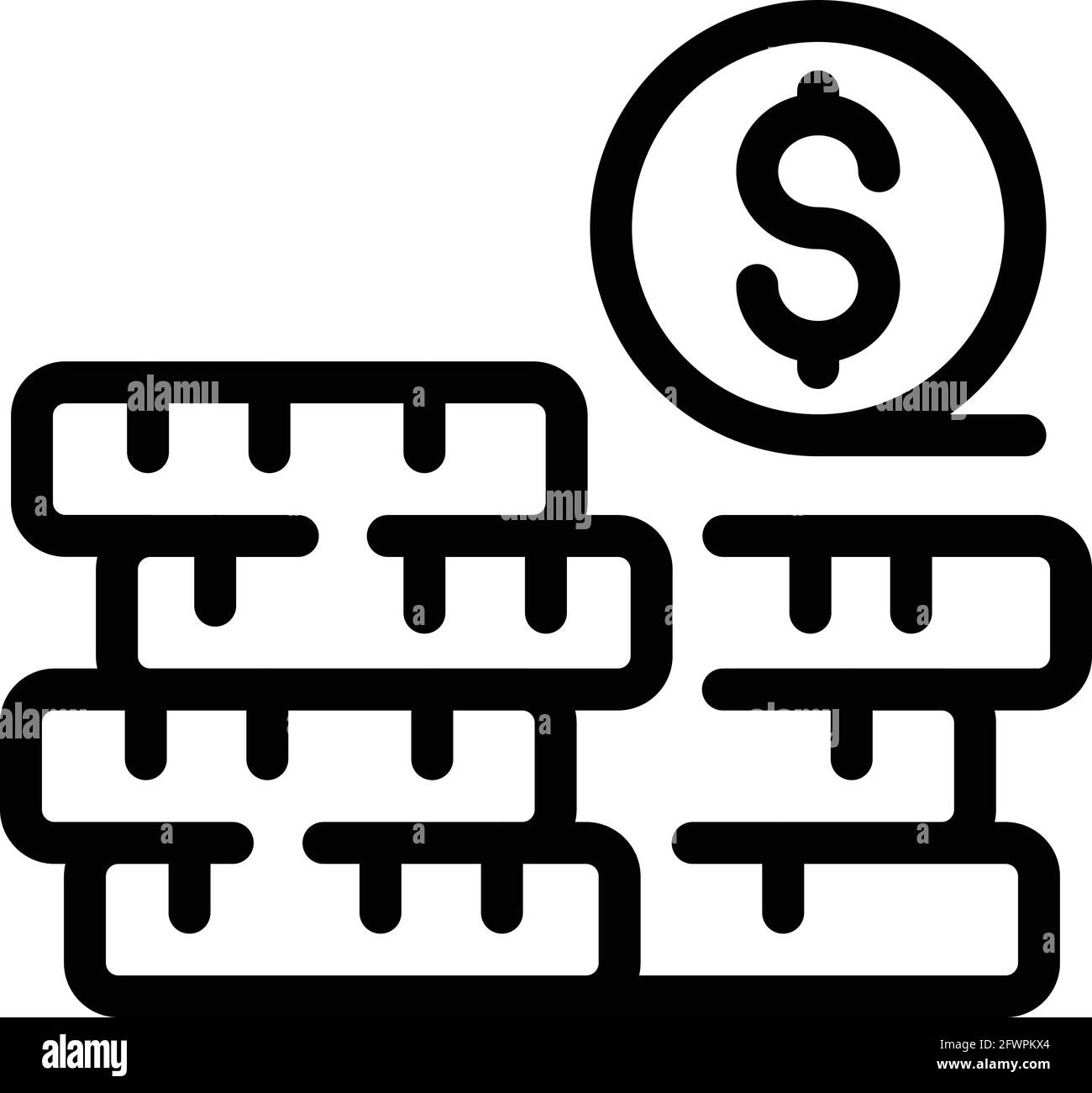 Money help icon. Outline Money help vector icon for web design isolated ...