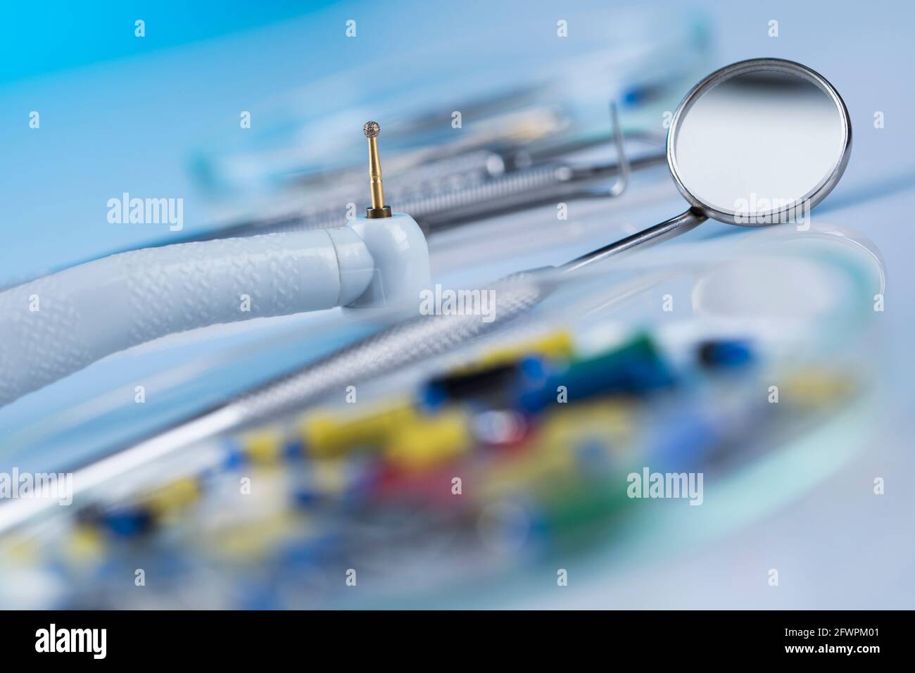 Set of metal medical equipment tools for teeth dental Stock Photo - Alamy