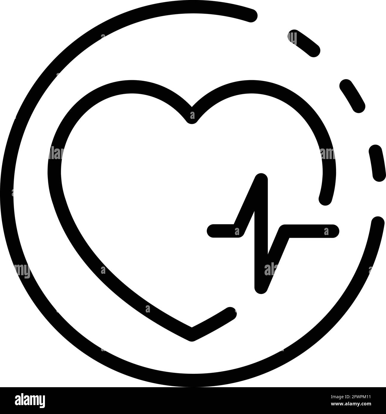 Heart pulse icon. Outline Heart pulse vector icon for web design ...