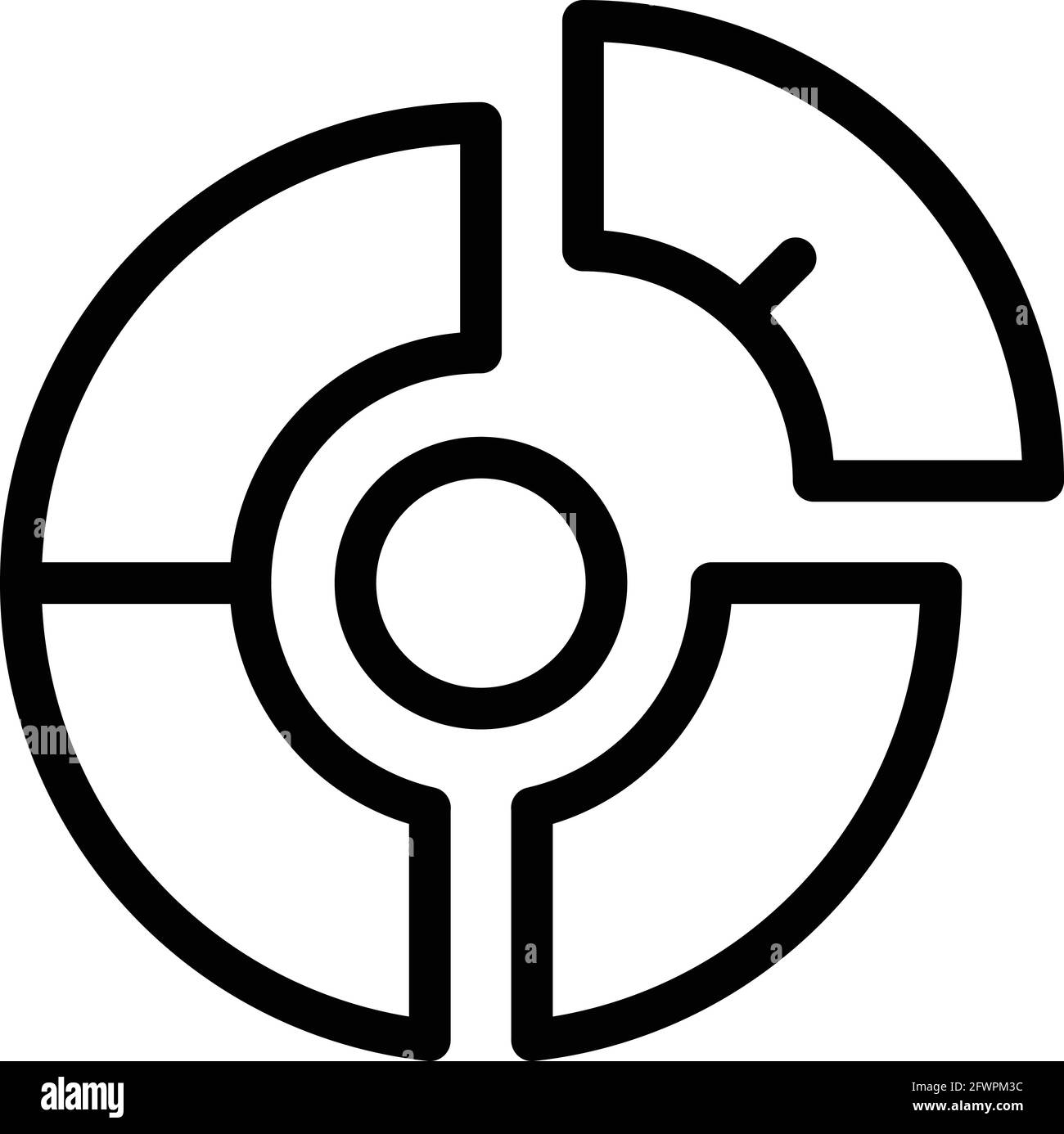 Money chart pie icon. Outline Money chart pie vector icon for web ...