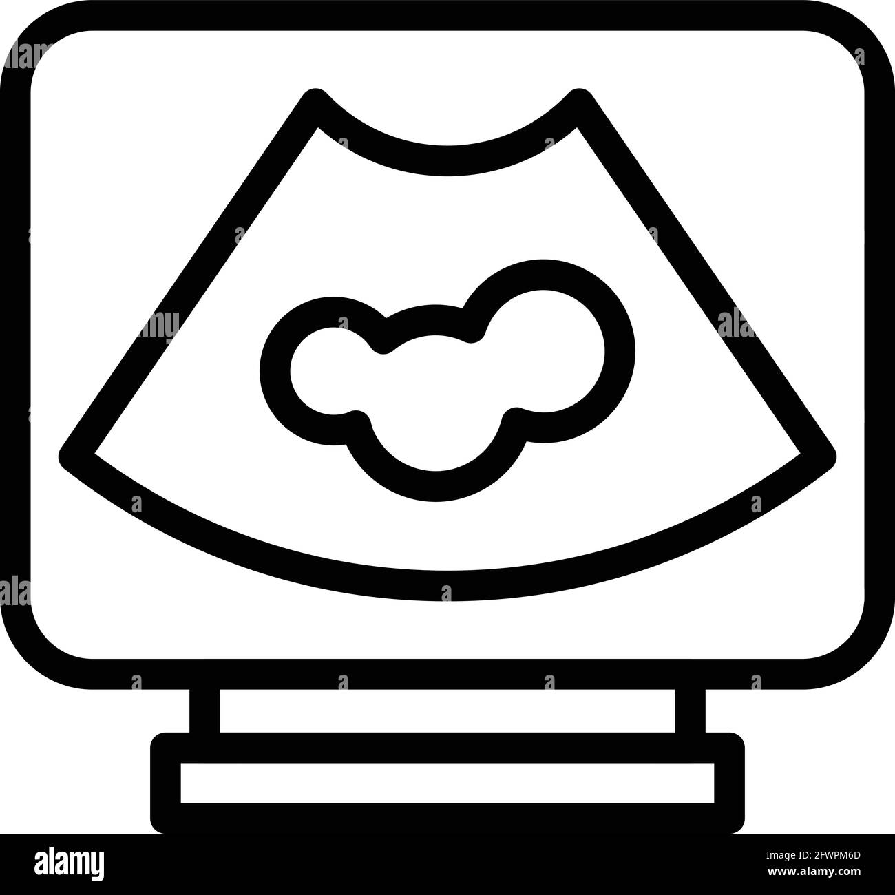Monitor sonography icon. Outline Monitor sonography vector icon for web ...