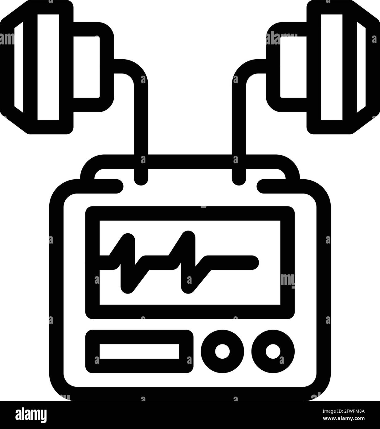 Defibrillator machine icon. Outline Defibrillator machine vector icon for web design isolated on ...