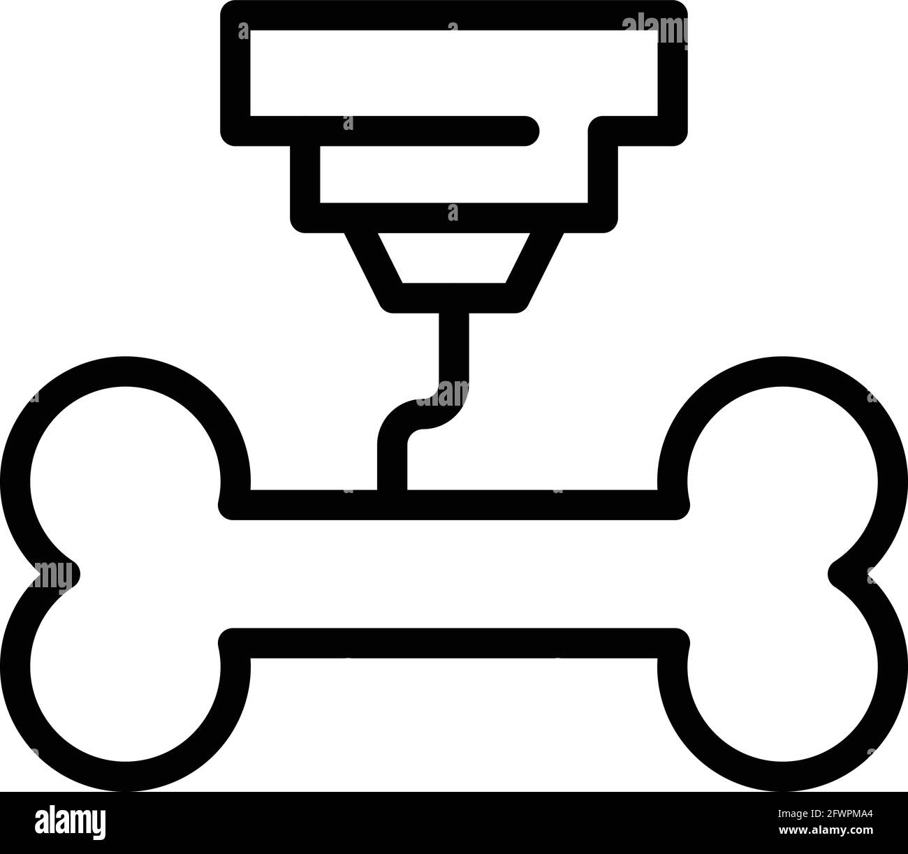 Bone bioprinting icon. Outline Bone bioprinting vector icon for web ...