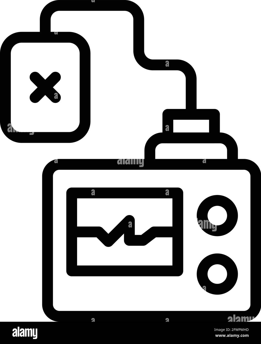 Defibrillator tool icon. Outline Defibrillator tool vector icon for web design isolated on white ...