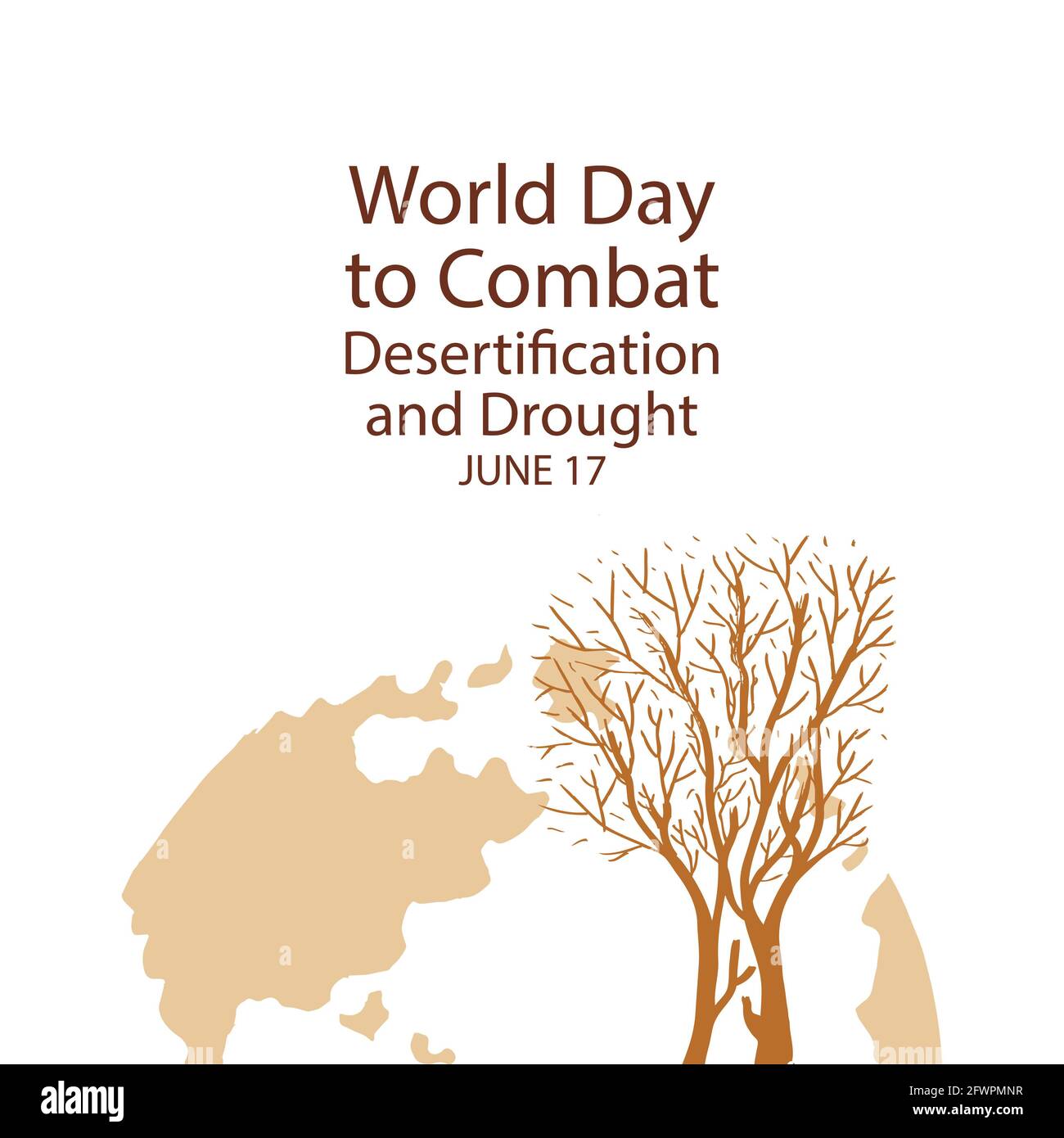 World Day to Combat Desertification and Drought. Poster concept Stock ...