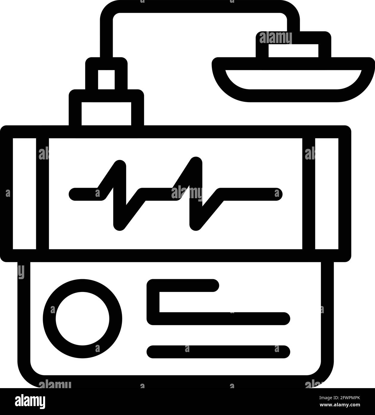 Heart defibrillator icon. Outline Heart defibrillator vector icon for web design isolated on ...