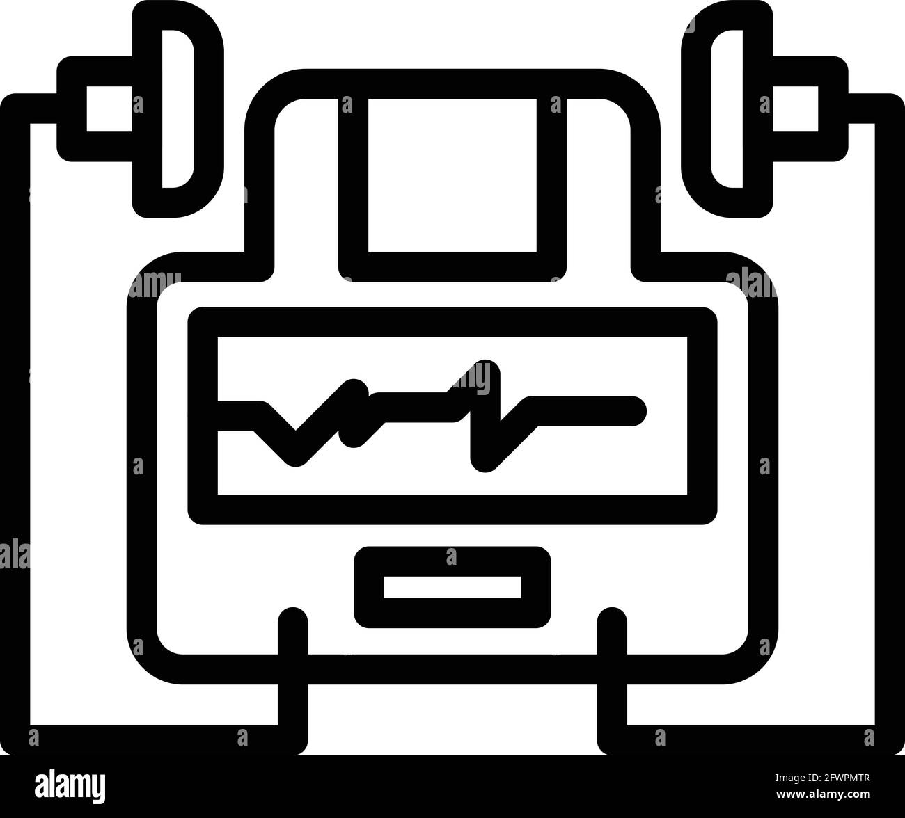 Hospital defibrillator icon. Outline Hospital defibrillator vector icon for web design isolated ...