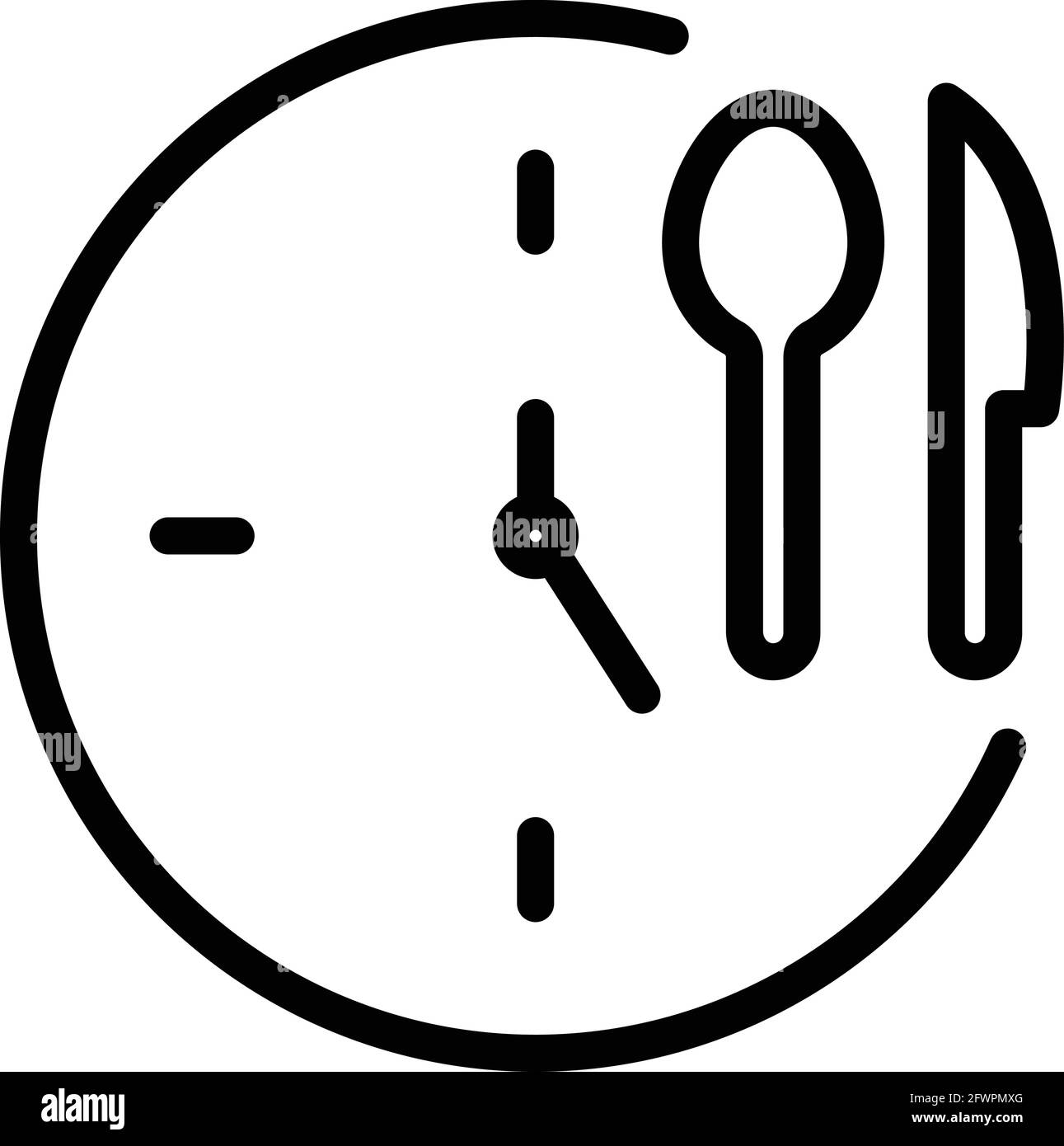 Lunch time icon. Outline Lunch time vector icon for web design isolated ...