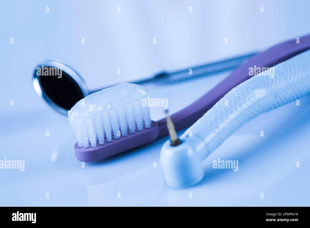 Set of metal medical equipment tools for teeth dental Stock Photo - Alamy