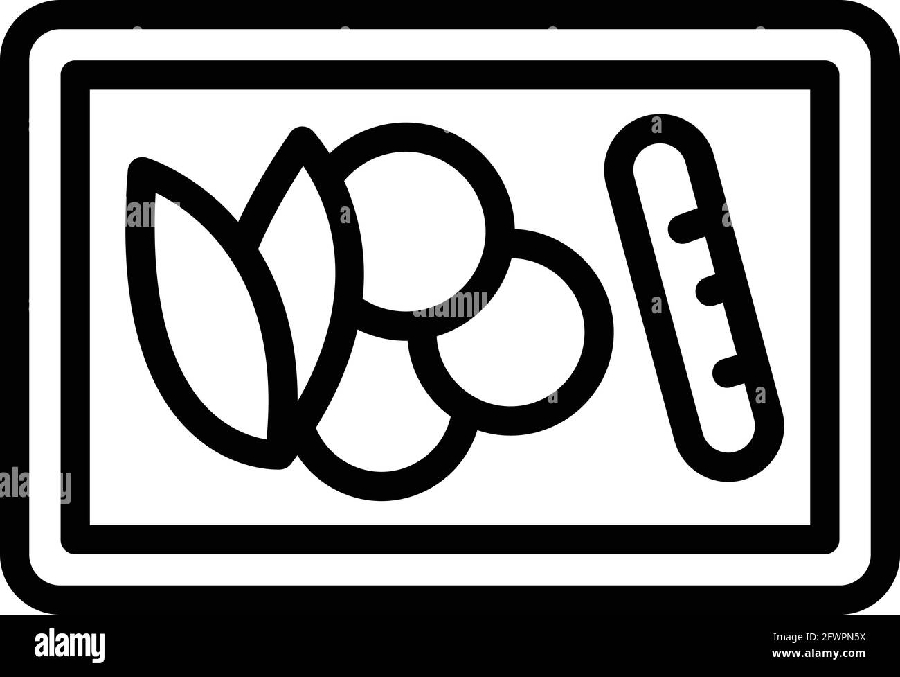 Food tray icon. Outline Food tray vector icon for web design isolated ...