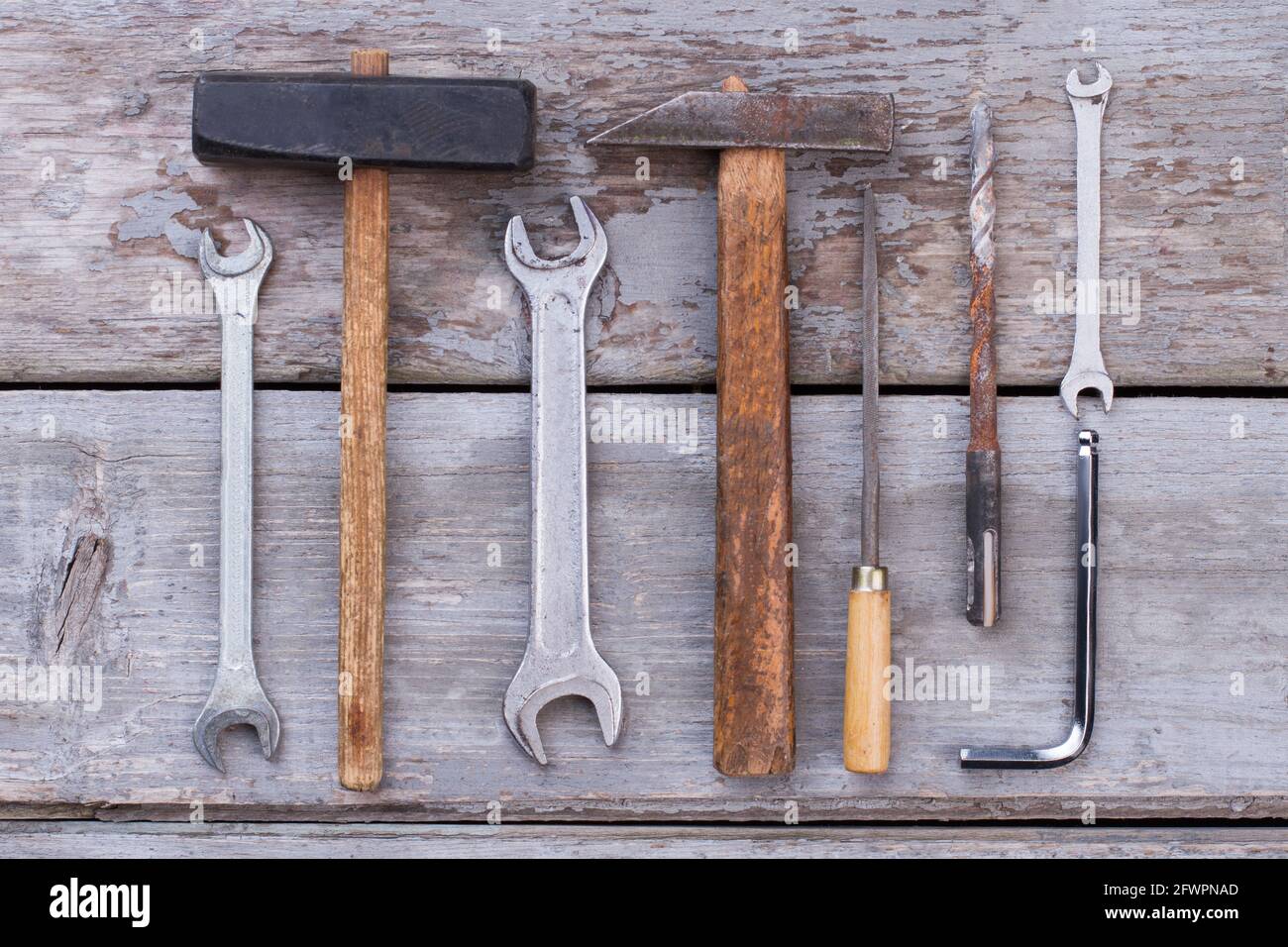 Old construction tools hi-res stock photography and images - Alamy