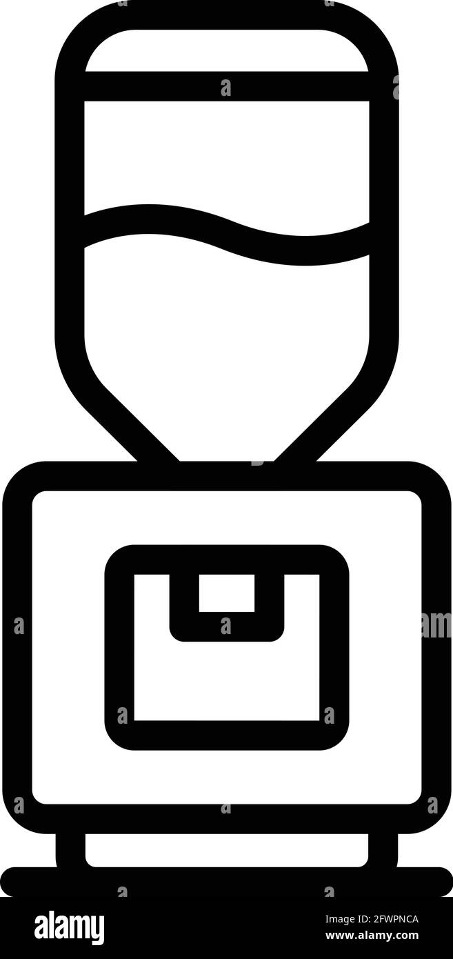 Purified water cooler icon. Outline Purified water cooler vector icon ...