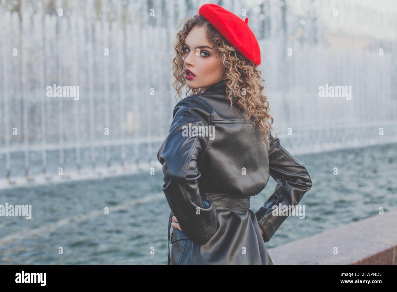 Blonde french woman wearing hi-res stock photography and images - Alamy