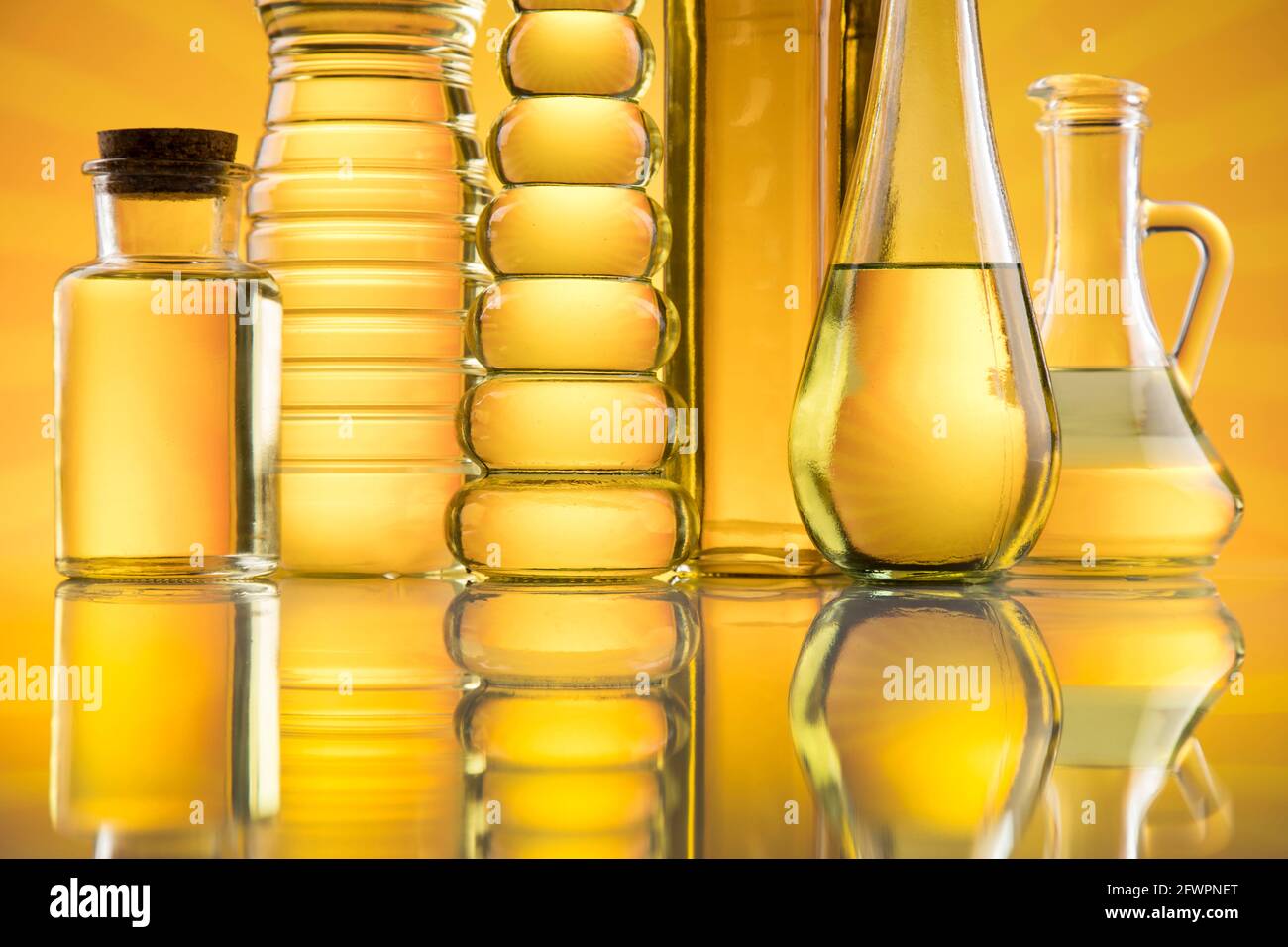 Cooking and food oil products, Extra virgin olive Stock Photo - Alamy
