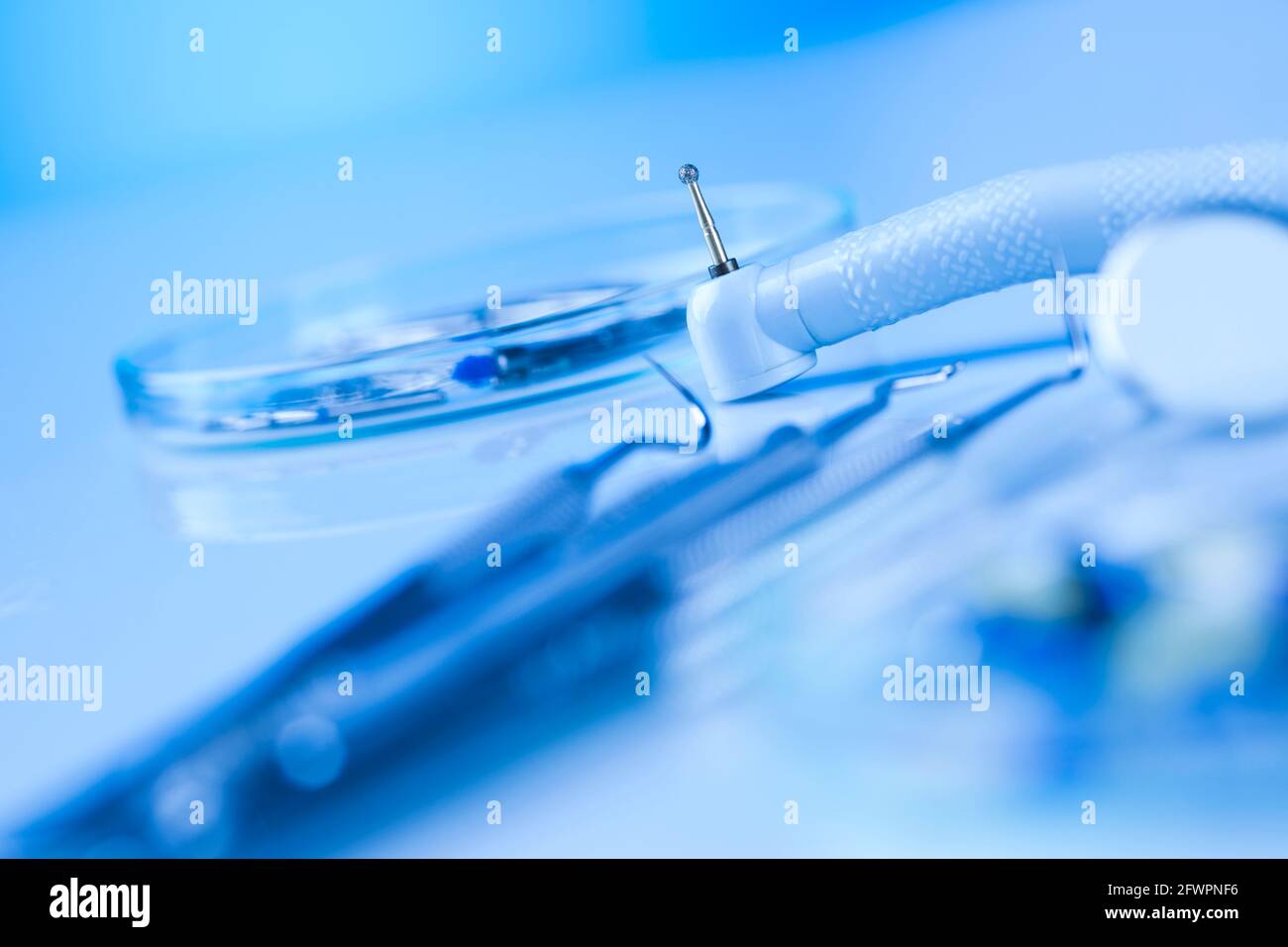 Set of metal medical equipment tools for teeth dental Stock Photo - Alamy