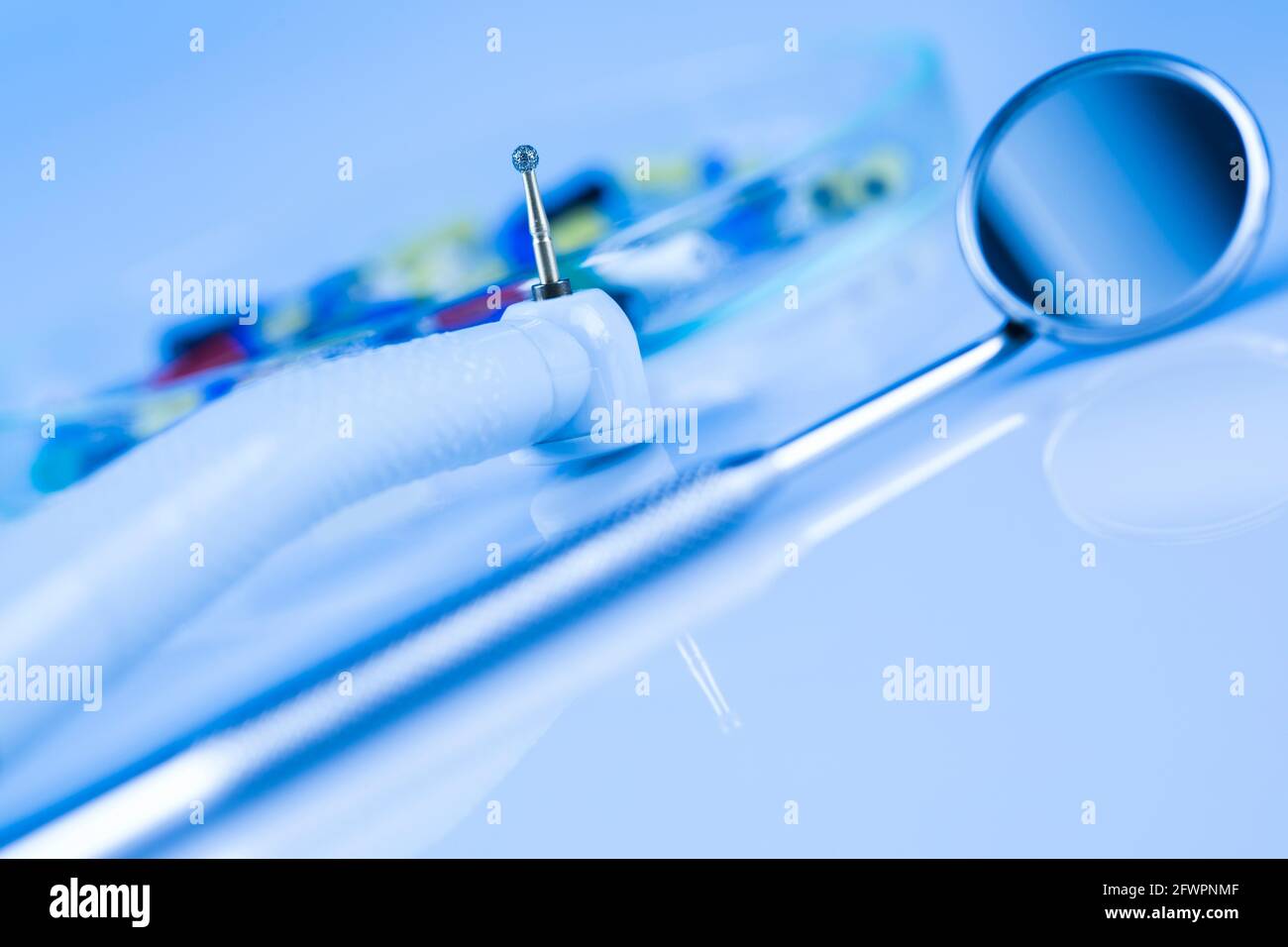 Set of metal medical equipment tools for teeth dental Stock Photo - Alamy