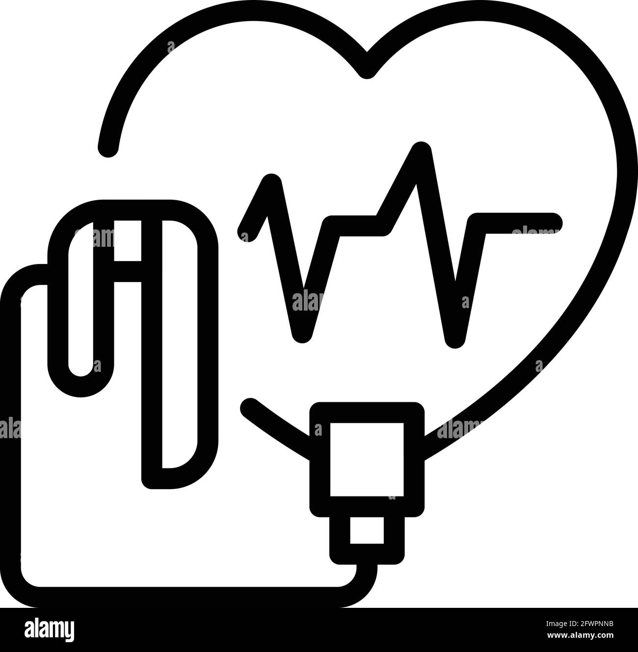 Doctor defibrillator icon. Outline Doctor defibrillator vector icon for web design isolated on ...
