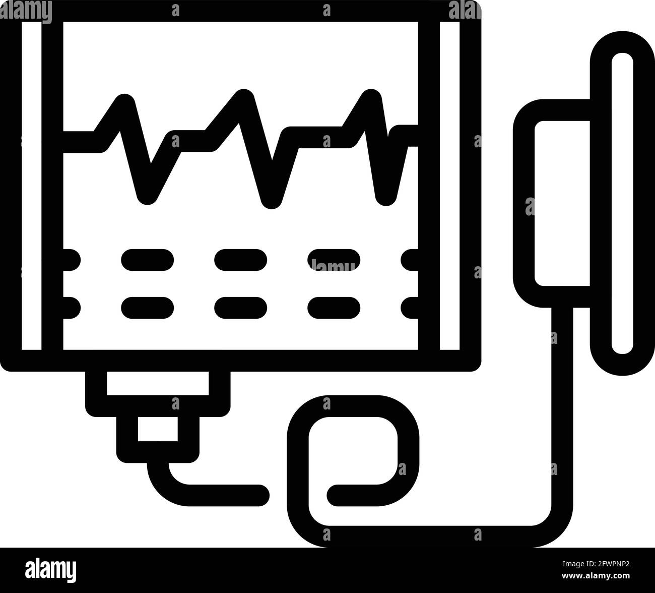 Healthcare defibrillator icon. Outline Healthcare defibrillator vector icon for web design ...