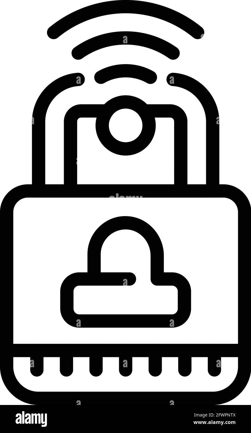 Smart lock icon. Outline Smart lock vector icon for web design isolated ...