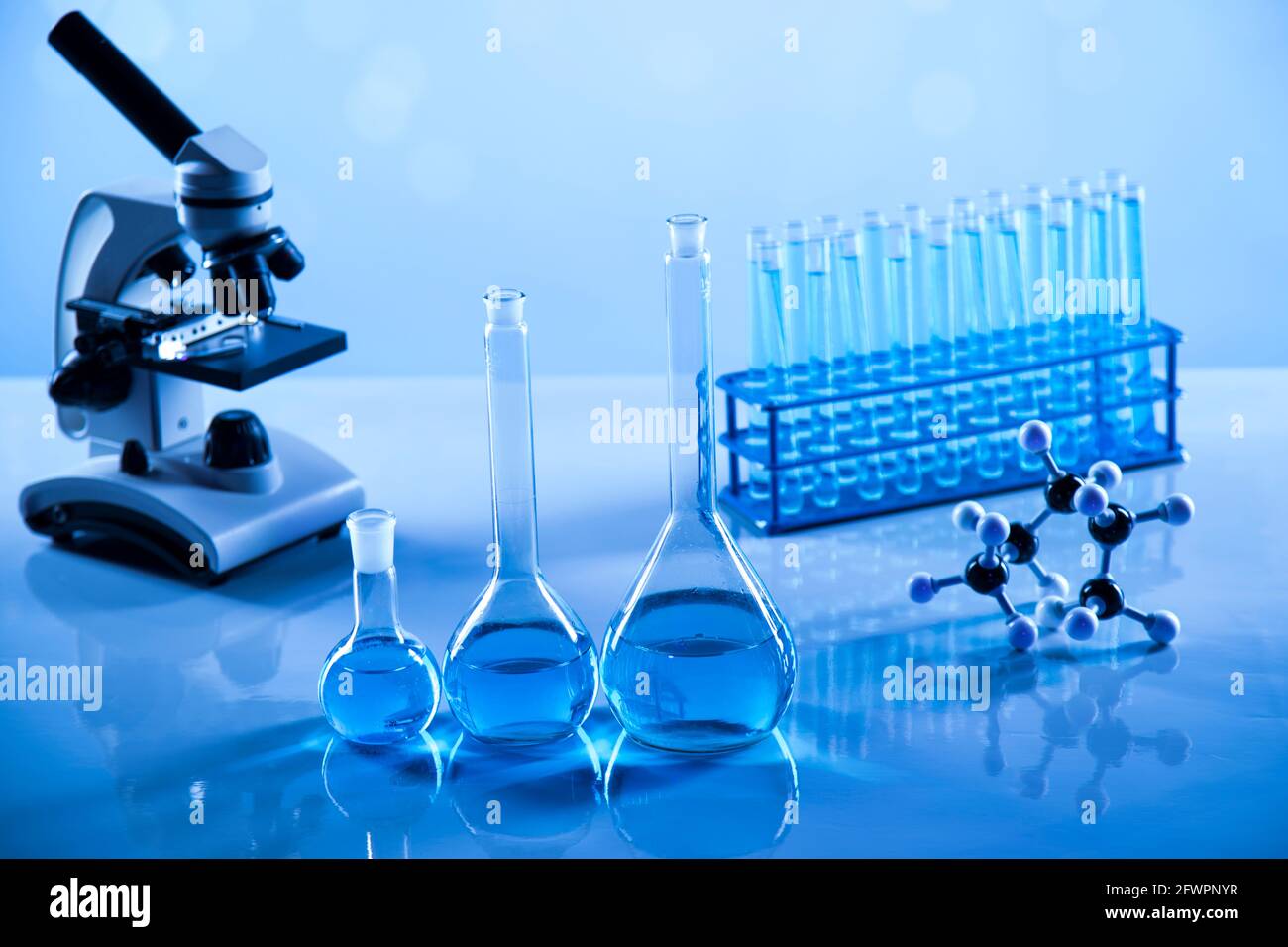 Microscope, Glassware, Laboratory beakers,Science experiment Stock ...