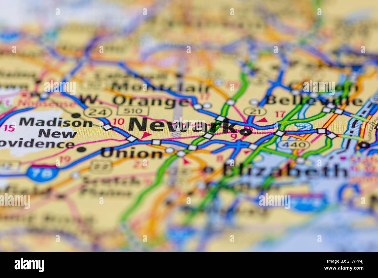 Newark New Jersey USA shown on a Geography map or road map Stock Photo ...