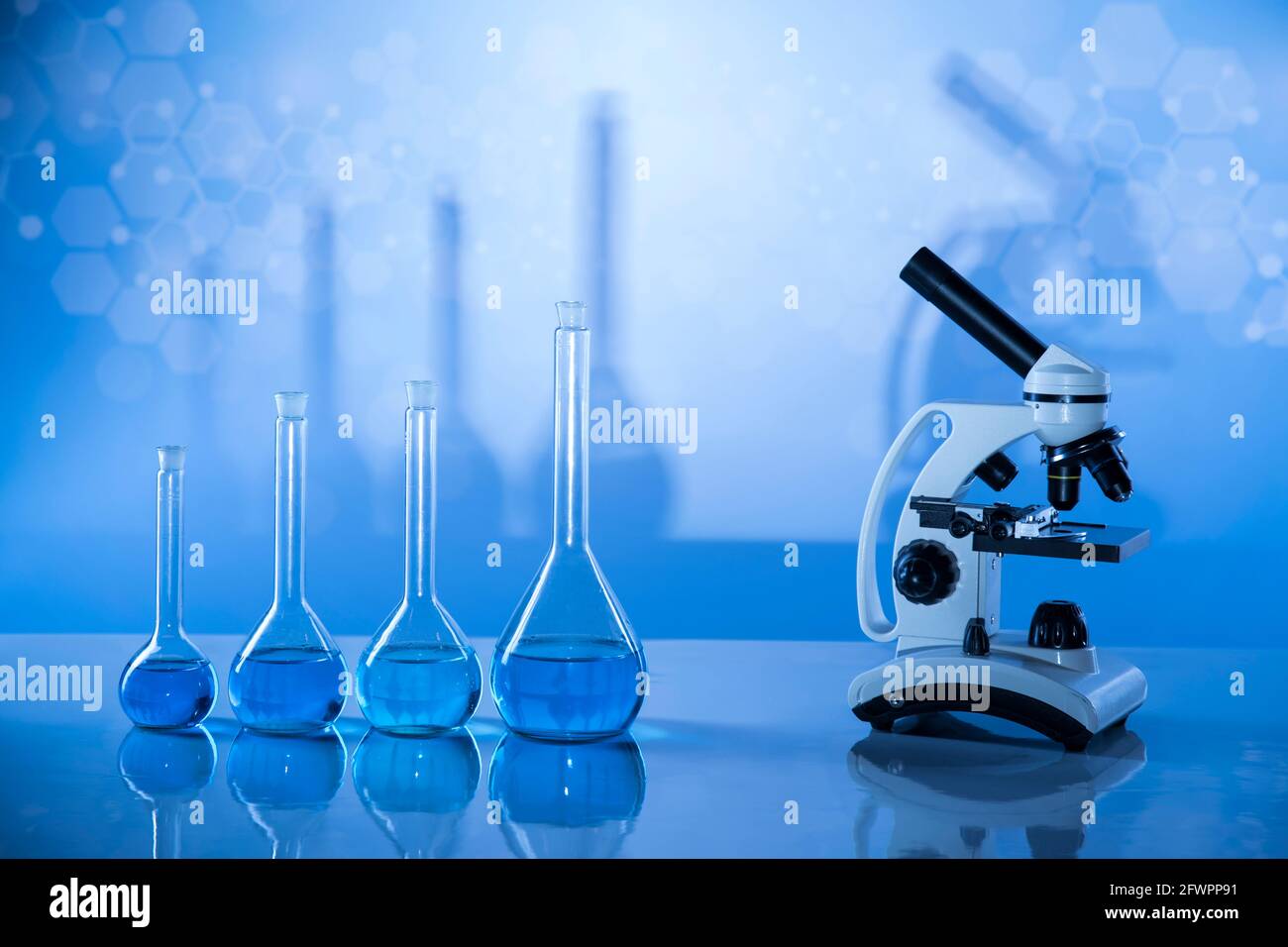 Microscope, Glassware, Laboratory beakers,Science experiment Stock ...