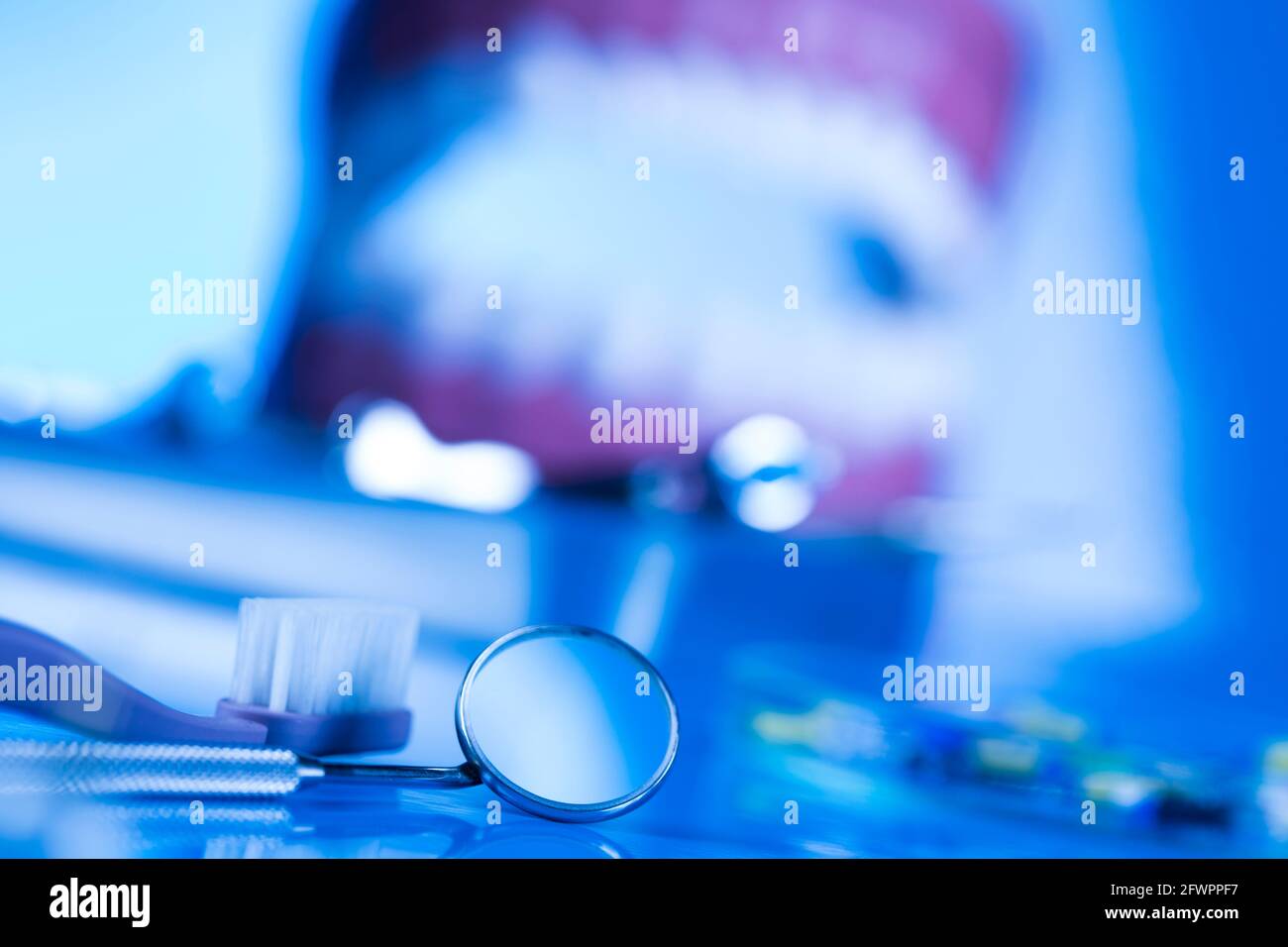 Set of metal medical equipment tools for teeth dental Stock Photo - Alamy
