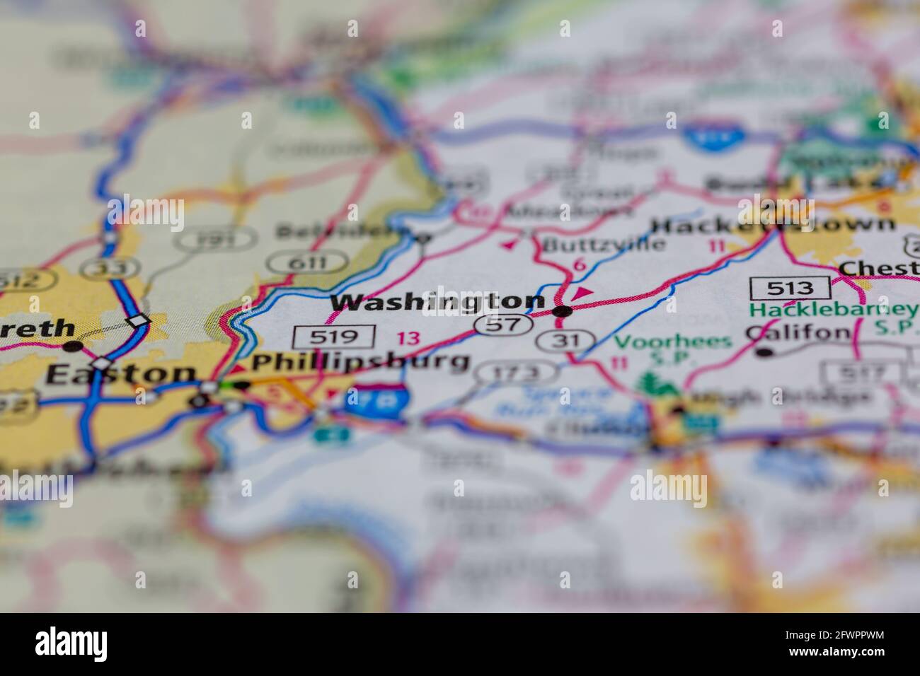 Washington New Jersey USA shown on a Geography map or road map Stock ...