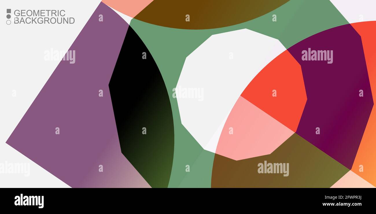 Abstract colorful background template with blended geometric shapes ...
