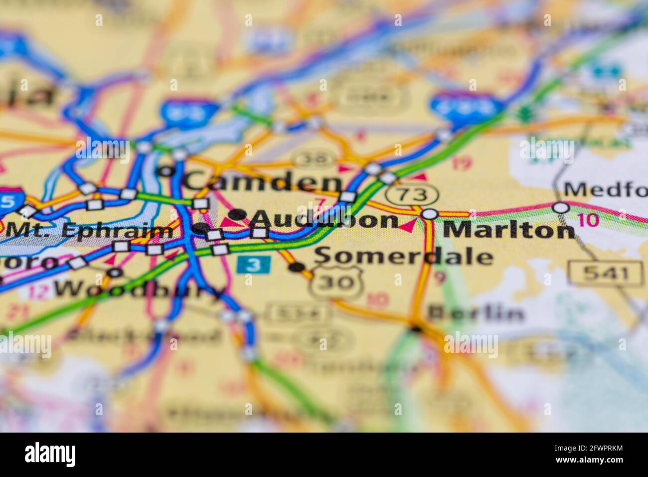 Map of audubon new jersey hi-res stock photography and images - Alamy