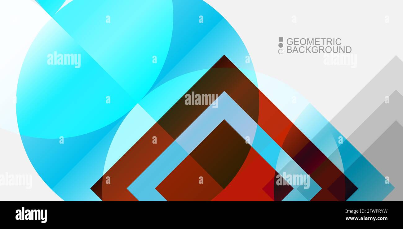 Abstract colorful background template with blended geometric shapes ...
