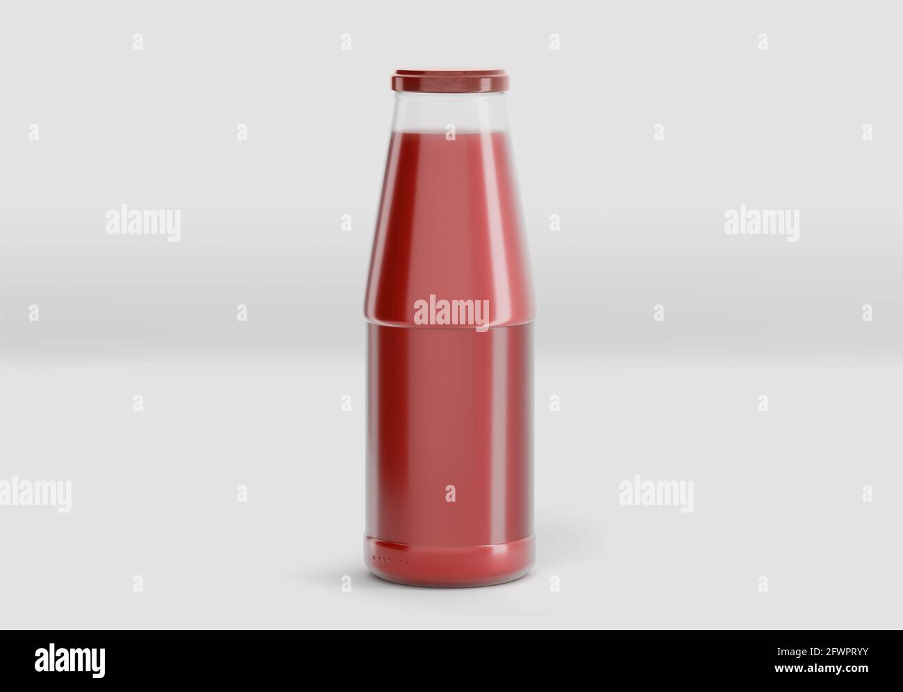 Juice Glass Bottle Mockup without label, 3d Rendering on light ...