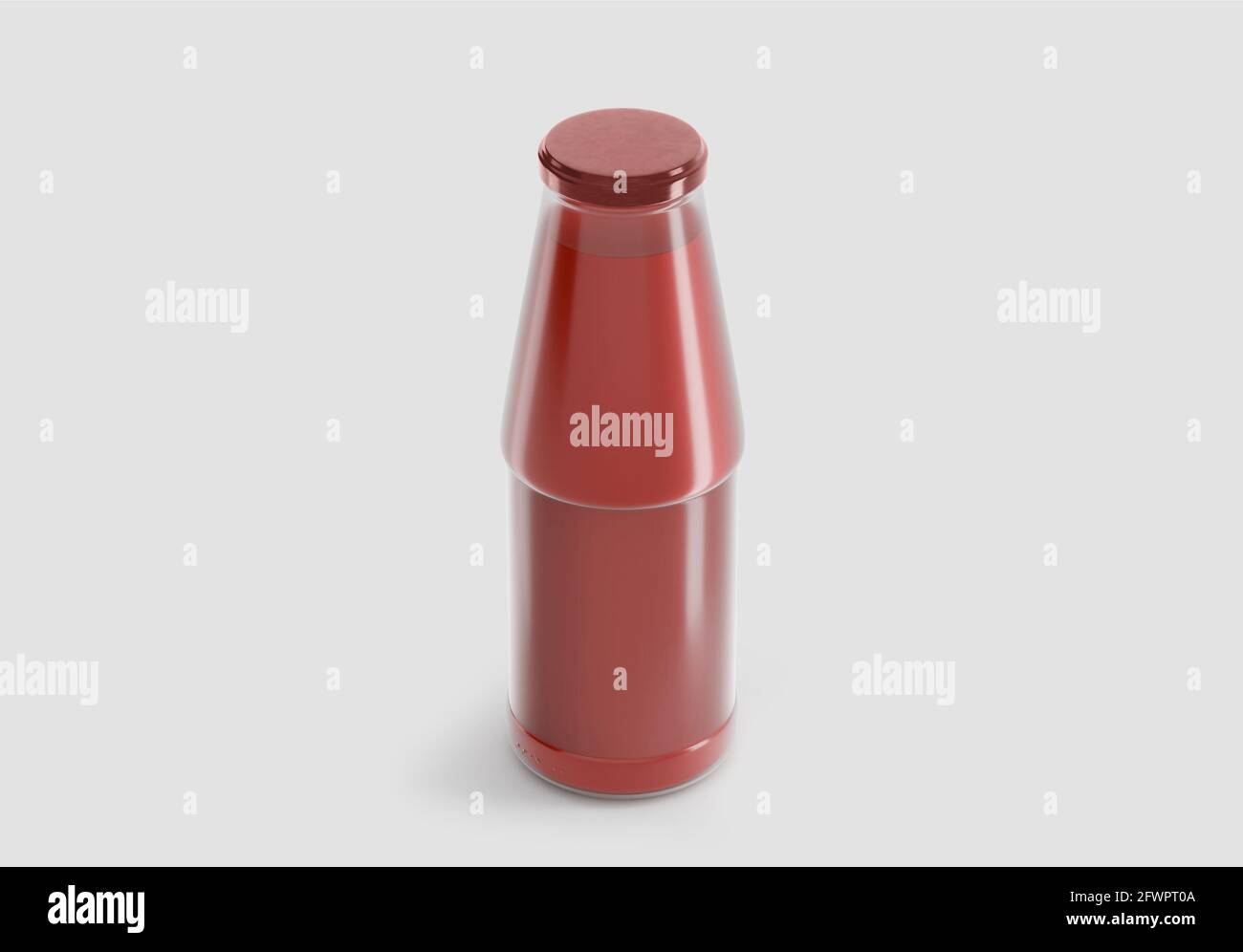 Juice Glass Bottle Mockup without label, 3d Rendering on light ...