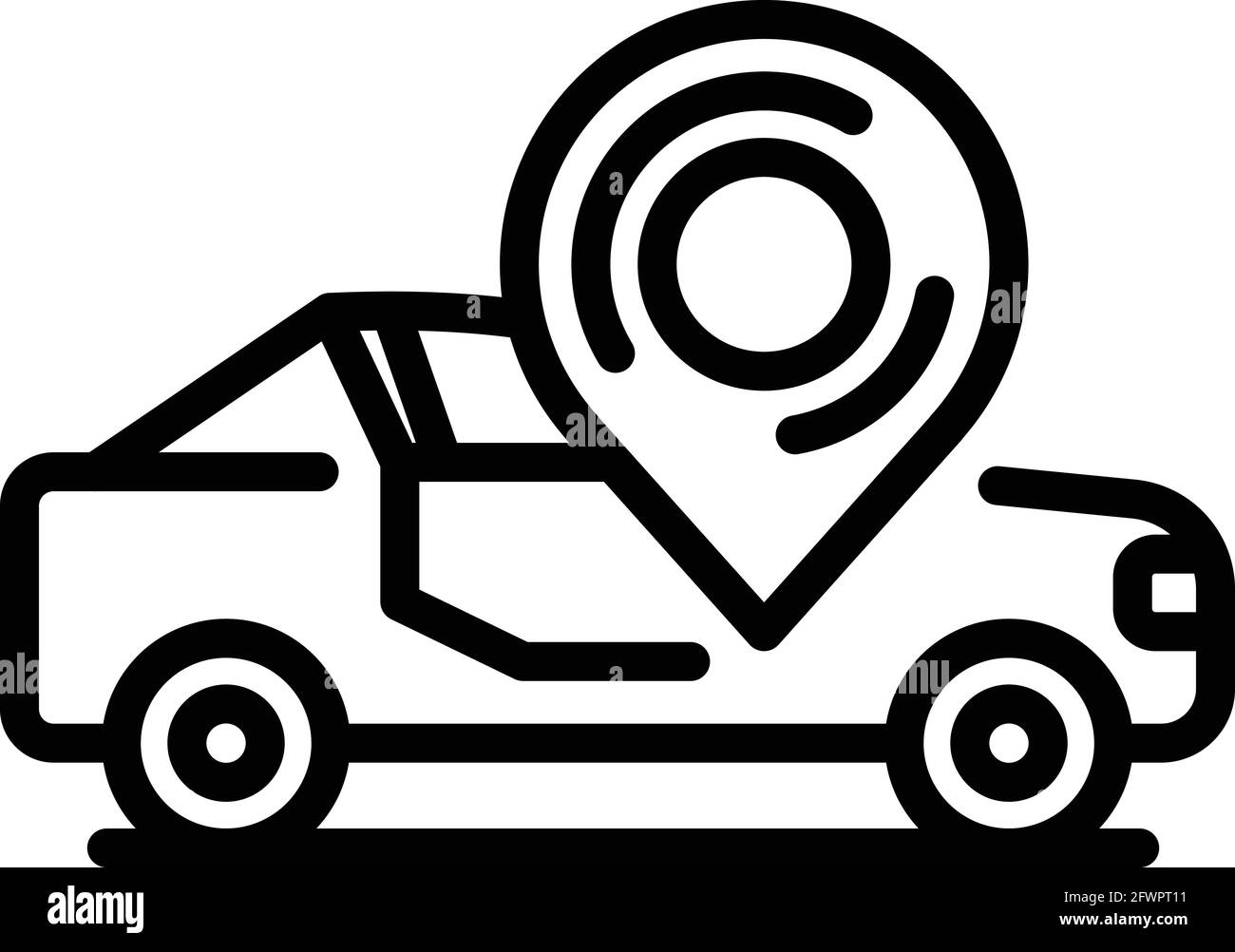 Sensor driving car icon. Outline Sensor driving car vector icon for web ...