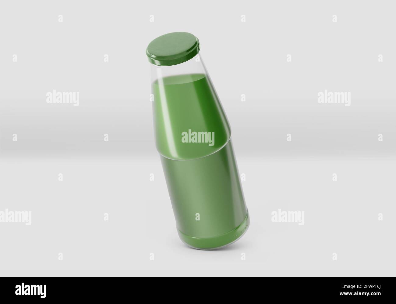 Juice Glass Bottle Mockup without label, 3d Rendering on light ...