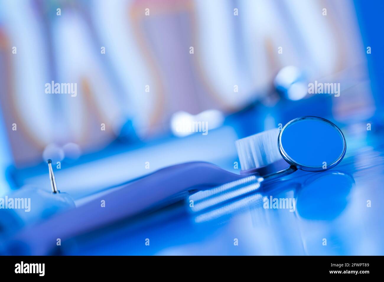 Set of metal medical equipment tools for teeth dental Stock Photo - Alamy