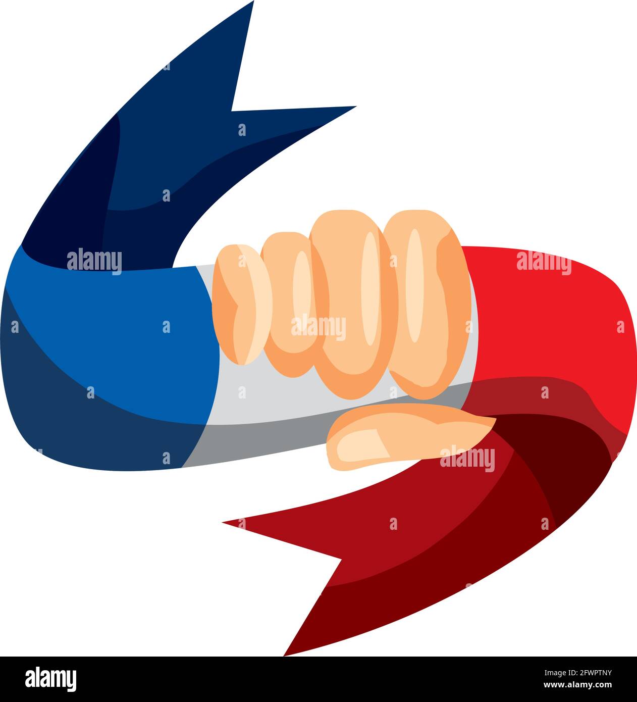 hand with french flag Stock Vector Image & Art - Alamy