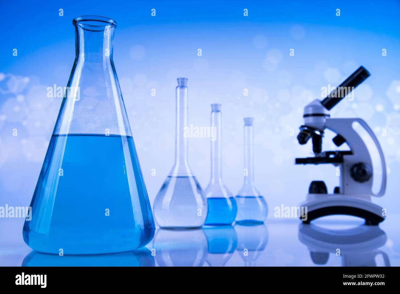 Laboratory Research and Development. Scientific glassware for chemical ...