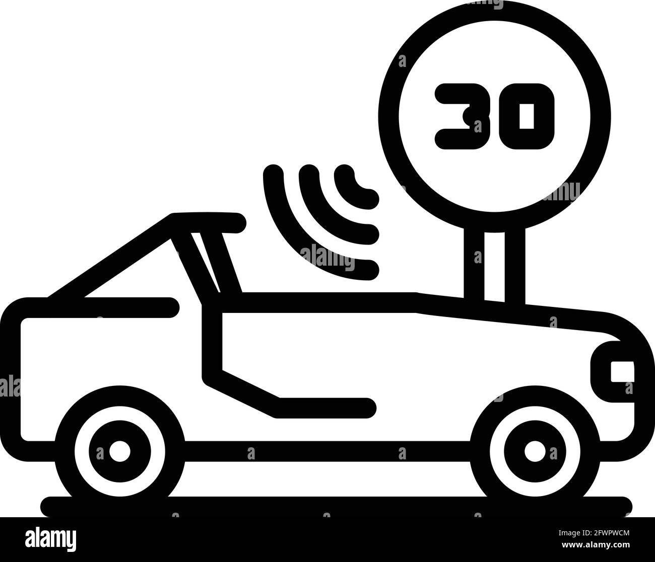 Smart car icon. Outline Smart car vector icon for web design isolated ...