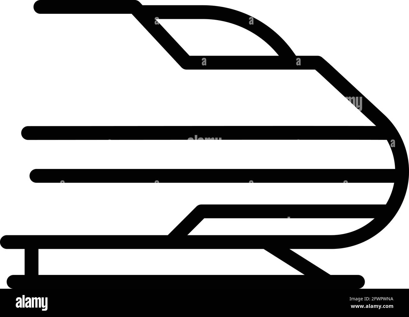 High speed express train icon. Outline High speed express train vector ...
