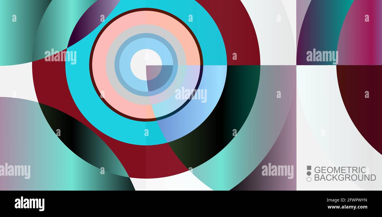 Abstract colorful background template with blended geometric shapes ...