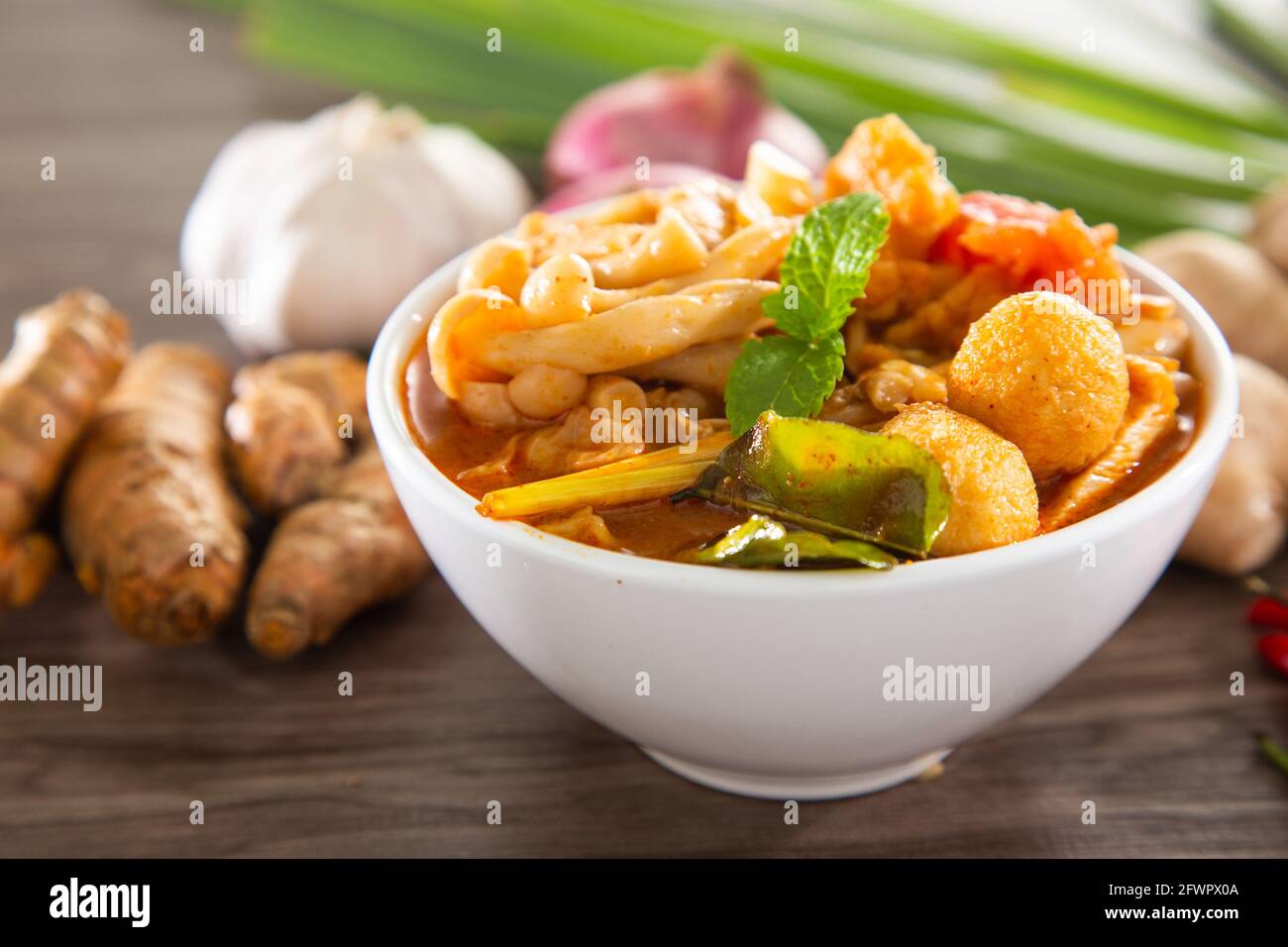 A bowl of authentic thai mushrooms soup hi-res stock photography and ...