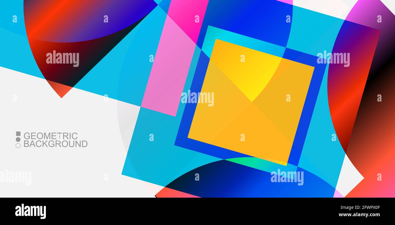 Abstract colorful background template with blended geometric shapes ...