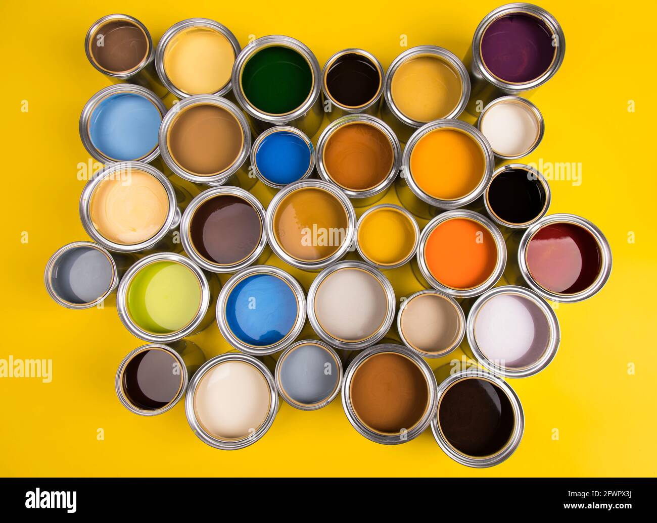 Paint cans color palette and Rainbow colors Stock Photo - Alamy